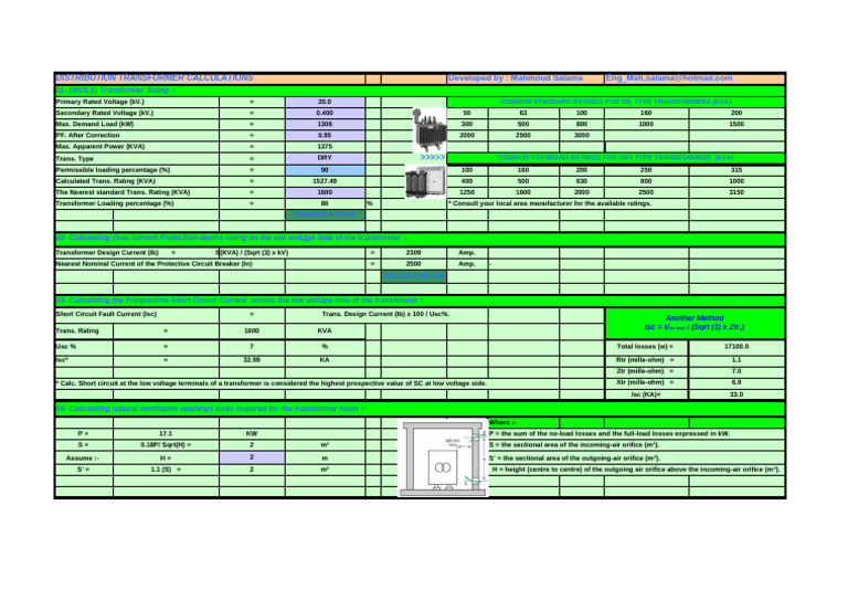 Distribution Transformer Design Calculations | PDF | Transformer ...