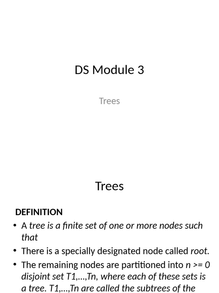 Ds Module 3 Trees Vtu Bcs304 Notesppt Pdf Algorithms And Data Structures Computer Programming 8019