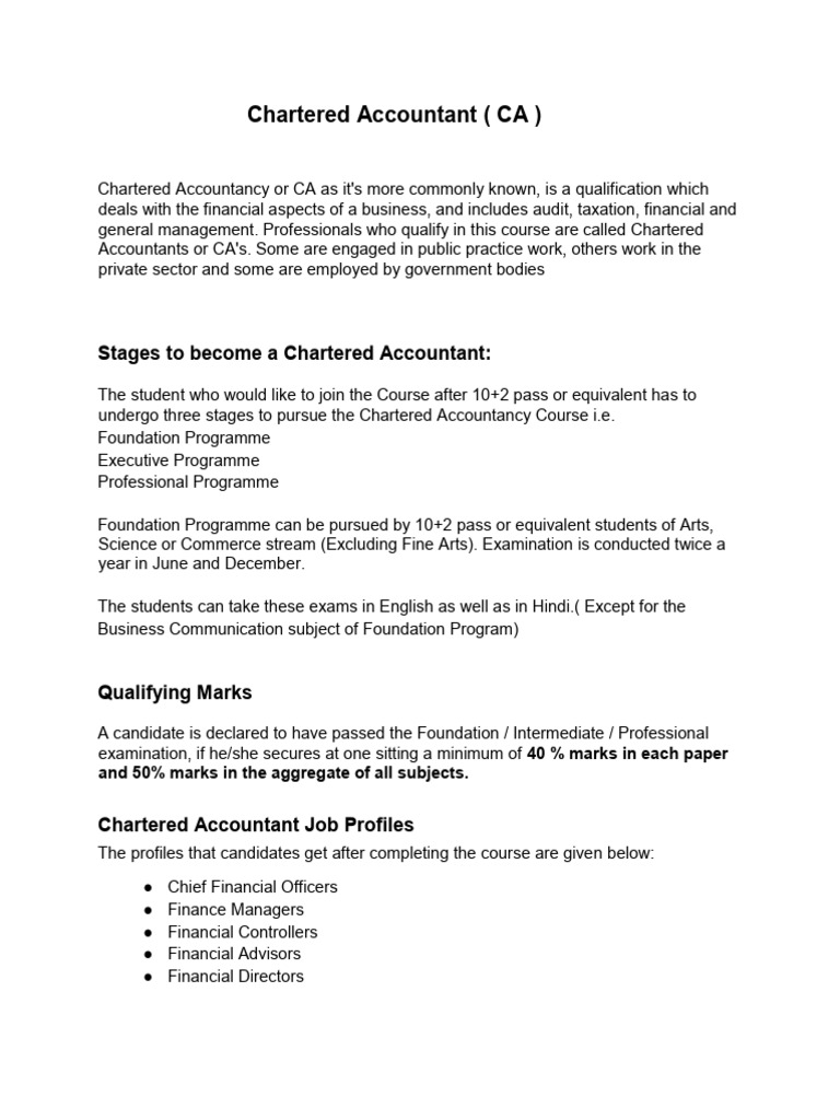 Chartered Accountant | PDF