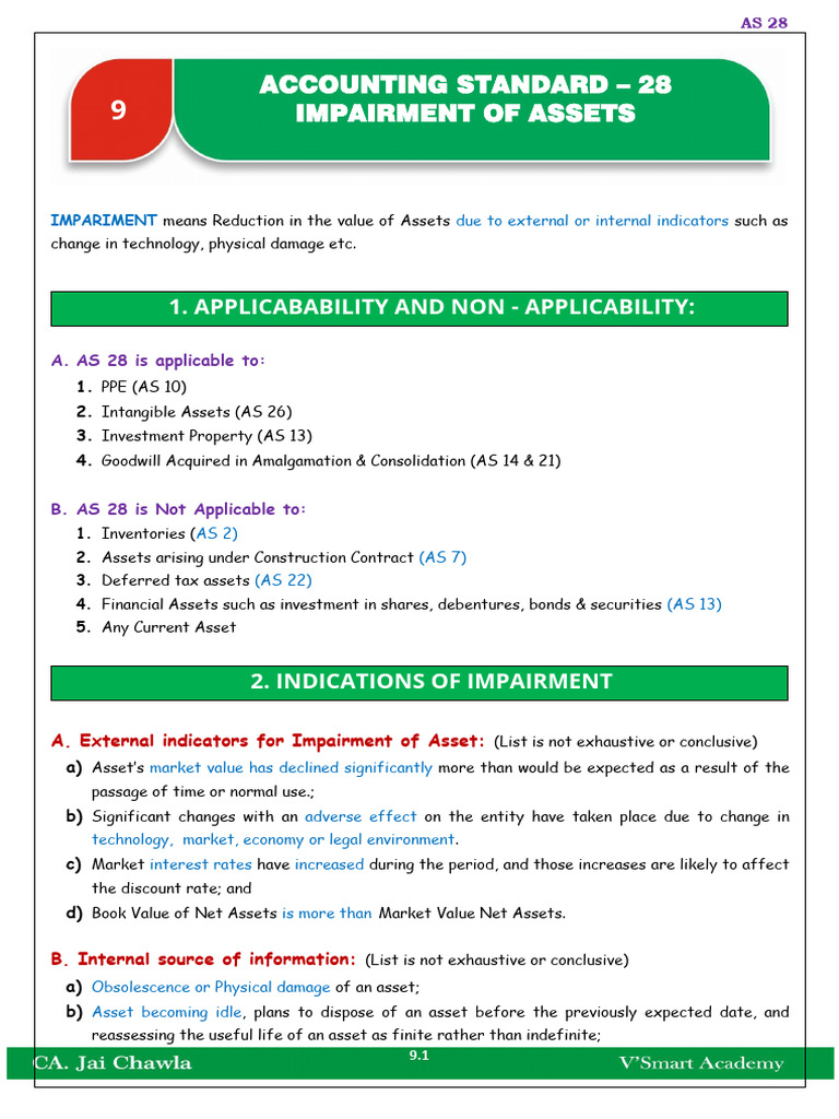 As 28 - Impairment of Assets | PDF | Goodwill (Accounting) | Depreciation