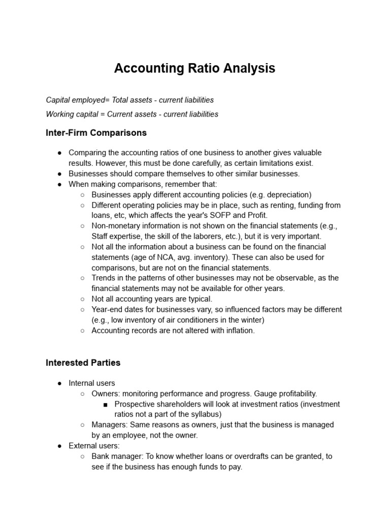 Accounting Ratio Analysis | PDF | Financial Statement | Market Liquidity