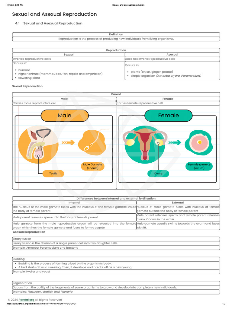 Sexual and Asexual Reproduction | PDF | Sexual Reproduction | Sperm