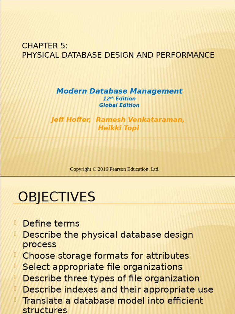 Ch05 - Physical Database Design and Performance | PDF | Database Index | Databases