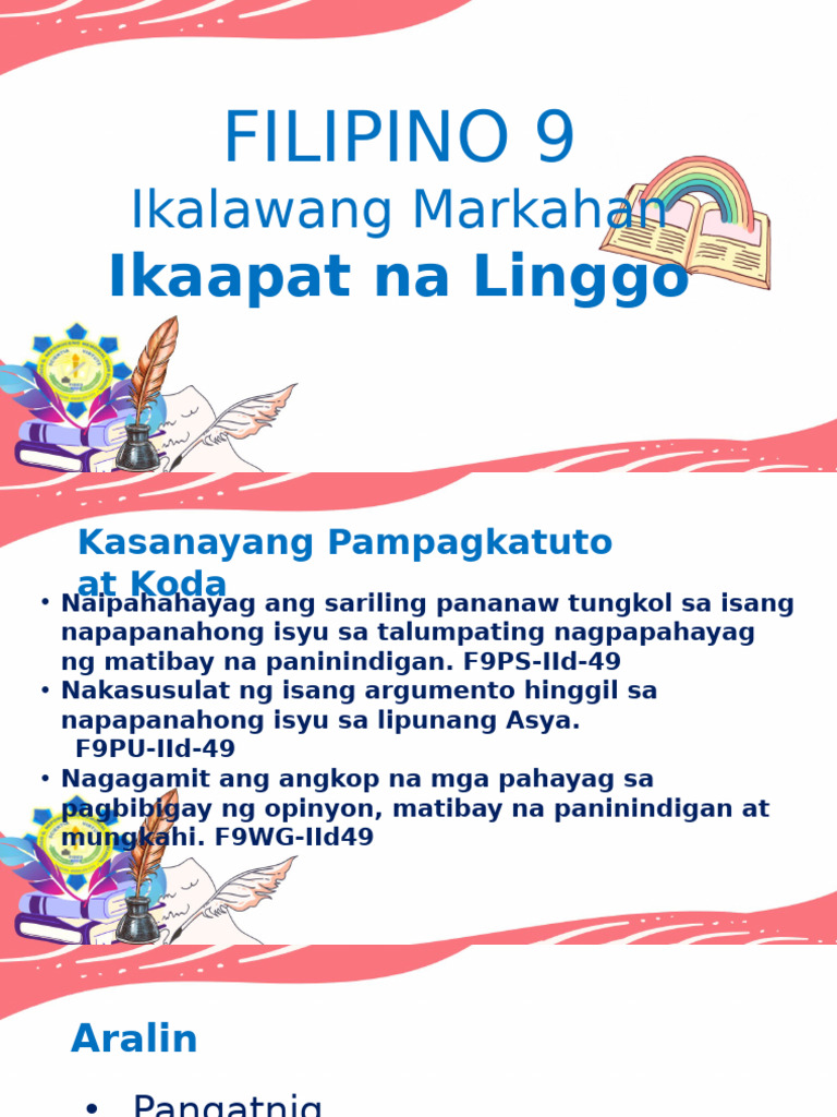 Filipino 9 PPT Week 4 Quarter 2pptx | PDF
