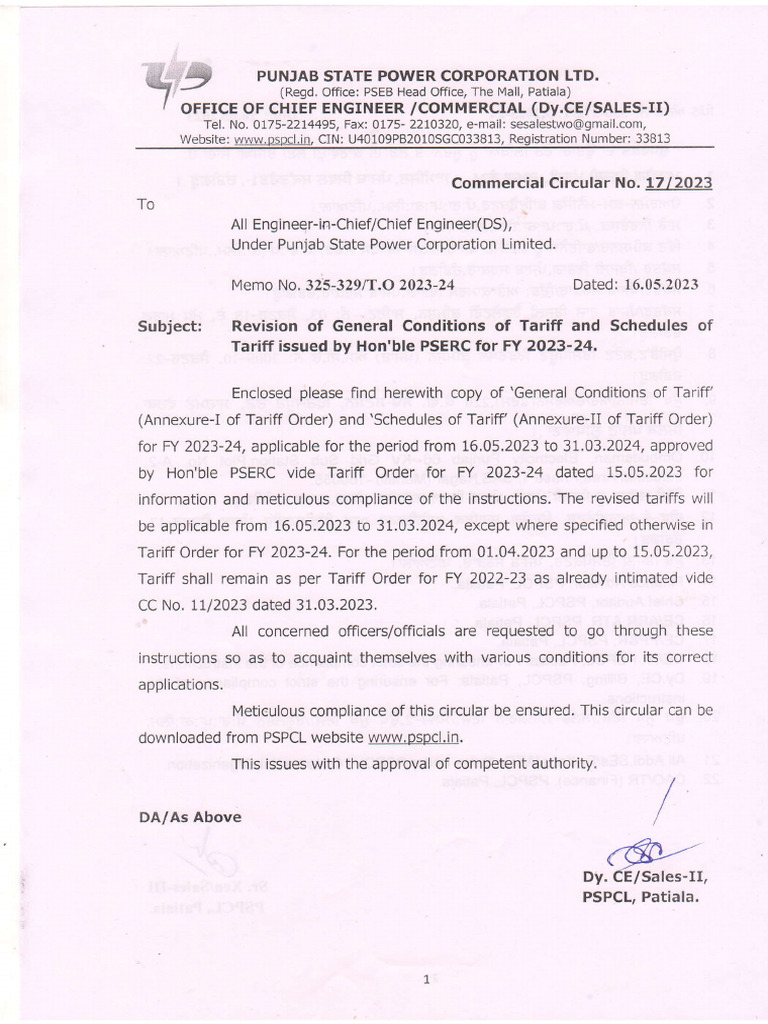 General Condition of Tarrif 2023 | PDF