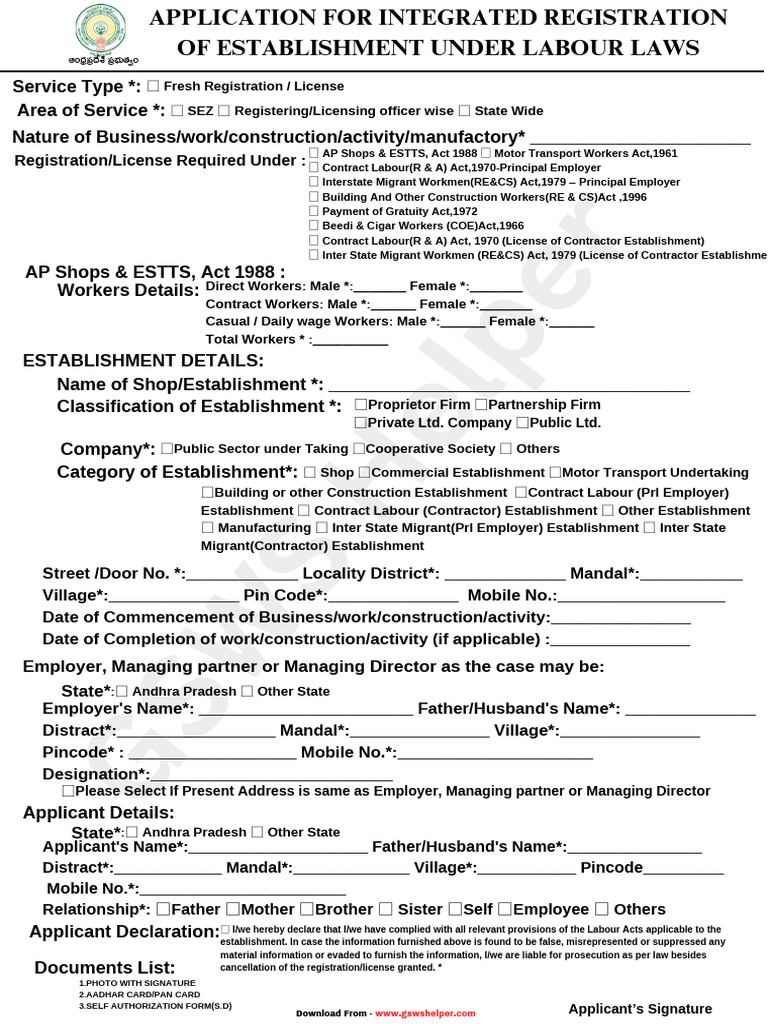 AP Labour License Application Guide | PDF | Employment | Economies