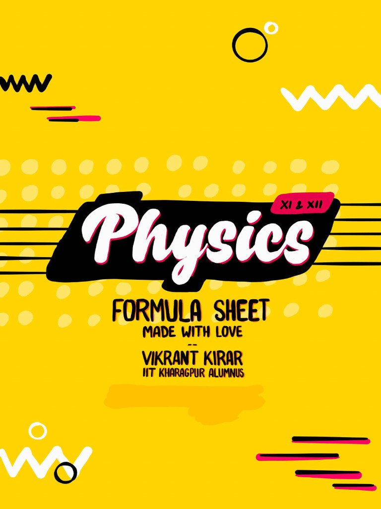 Physics Formula Sheet Pdf