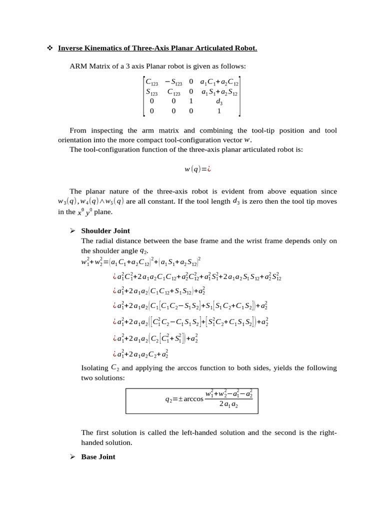 Inverse Kinematics | PDF | Kinematics | Mathematical Physics