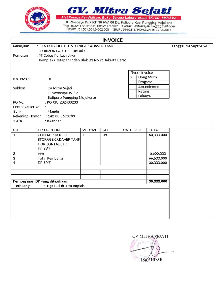 Revisi Invoice Cadaver 3 | PDF
