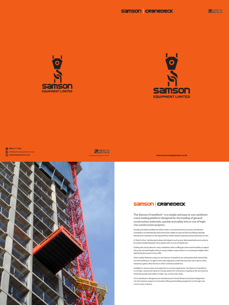Samson Cranedeck Brochure Web | PDF | Crane (Machine) | Manufactured Goods