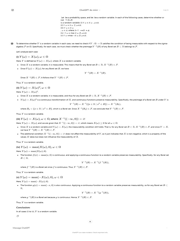 4th Answer | PDF | Random Variable | Mathematics