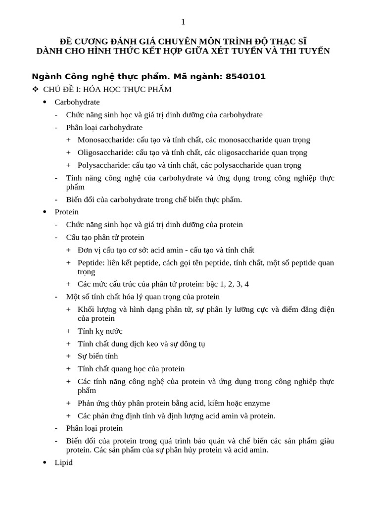 Cong Nghe Thuc Pham 8540101 | PDF