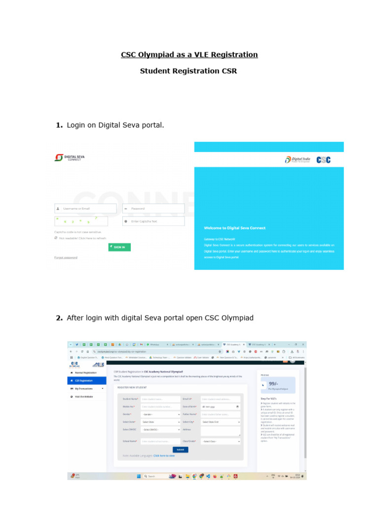 VLE User Manual (CSR CSC Olympiad) | PDF | Business | Law