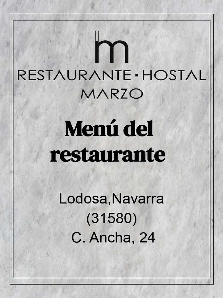 Menú Del Restaurante - HM | PDF