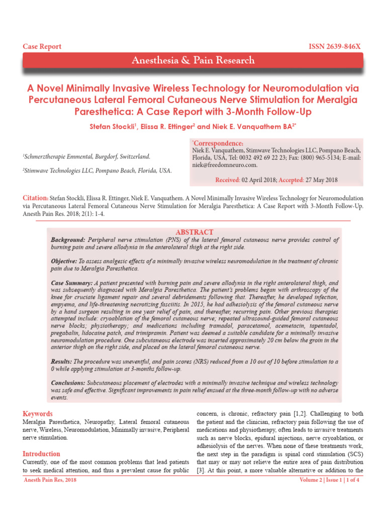 A Novel Minimally Invasive Wireless Technology For Neuromodulation Via Percutaneous Lateral ...