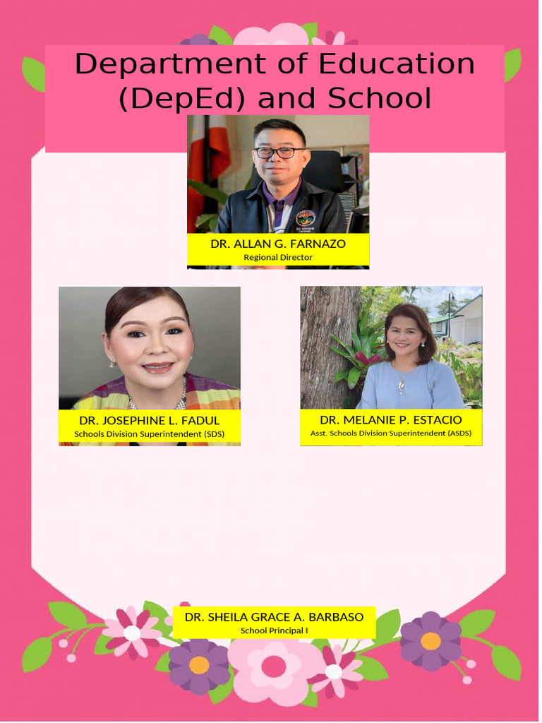 Deped School Officials and Profile of Adviser | PDF | Wellness