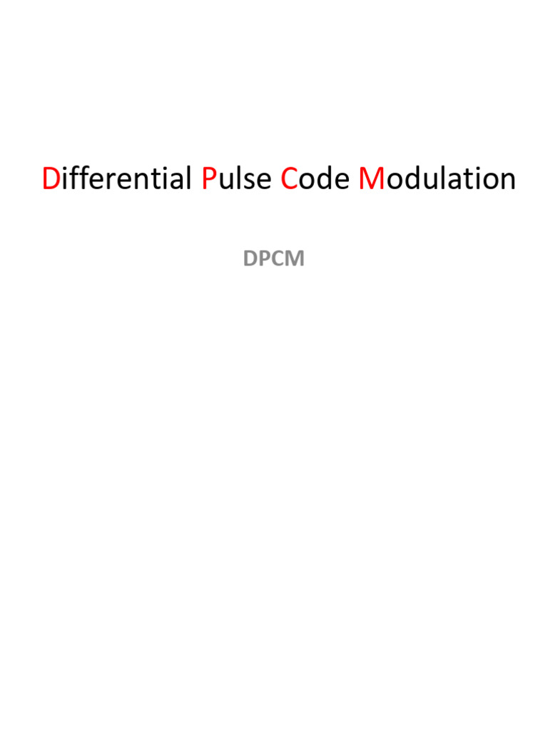 DIGICOM_4_Differential Pulse Code Modulation | PDF