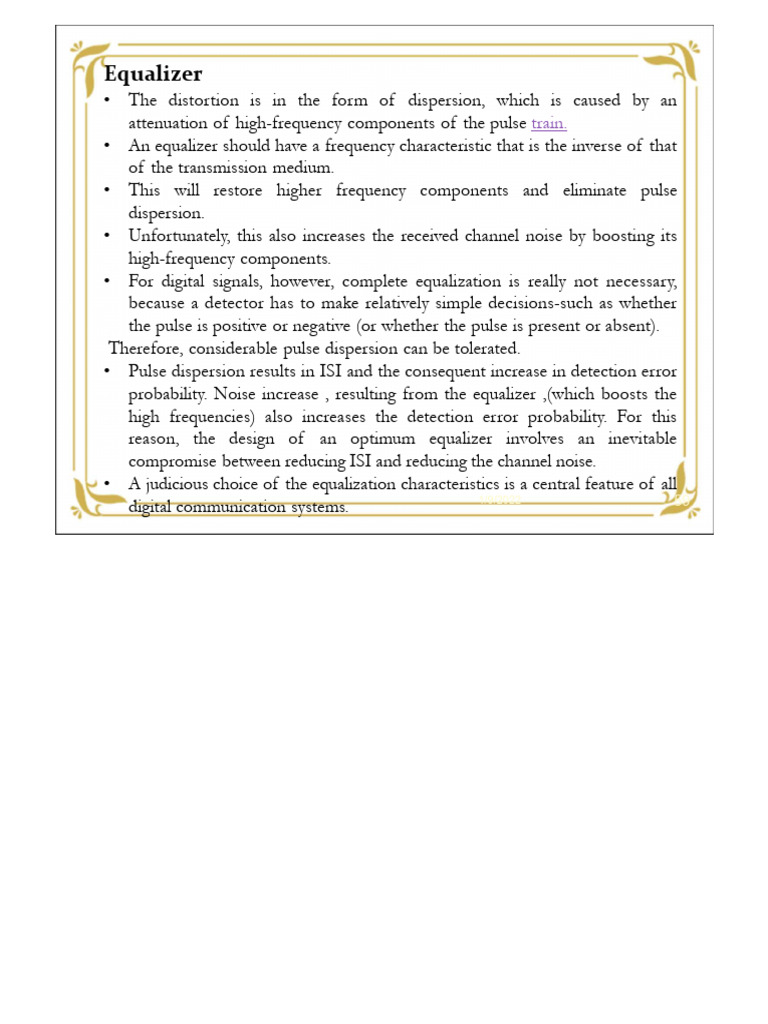 Lecture09 - Equalizer - Regerative-Repeaters - Shounak Dasgupta | PDF | Sampling (Signal ...
