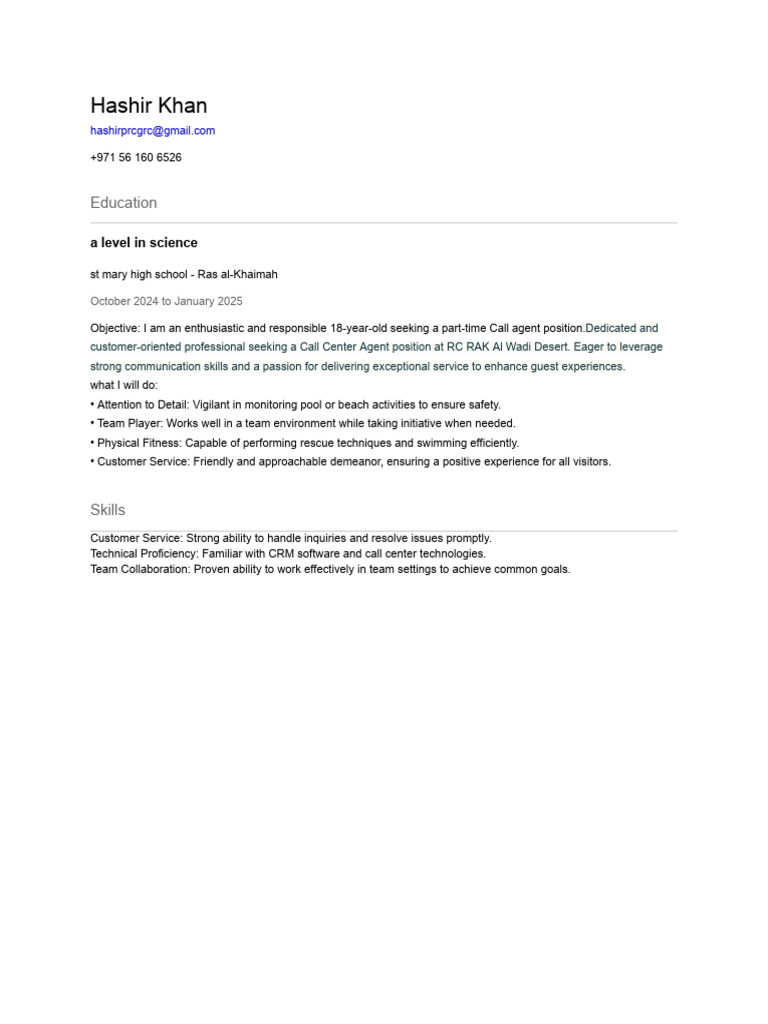 Hashir Khan RESUME | PDF | Career & Growth Hashir Khan RESUME | PDF | Career & Growth