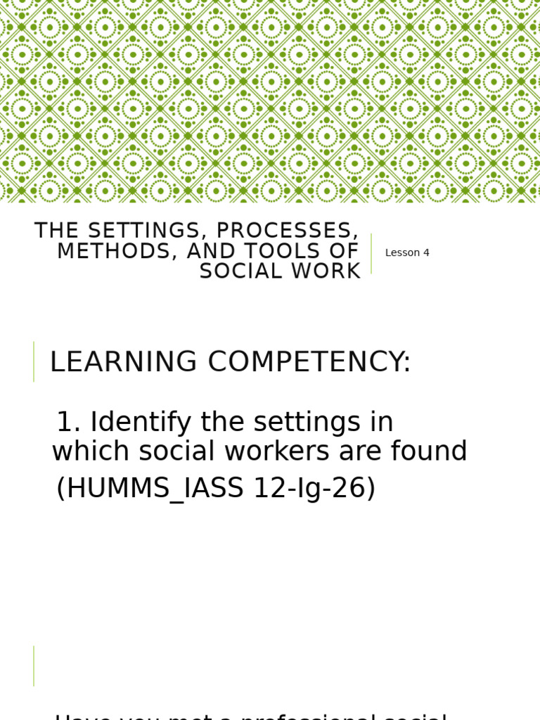 Social Work Settings and Roles | PDF | Social Work | Employment