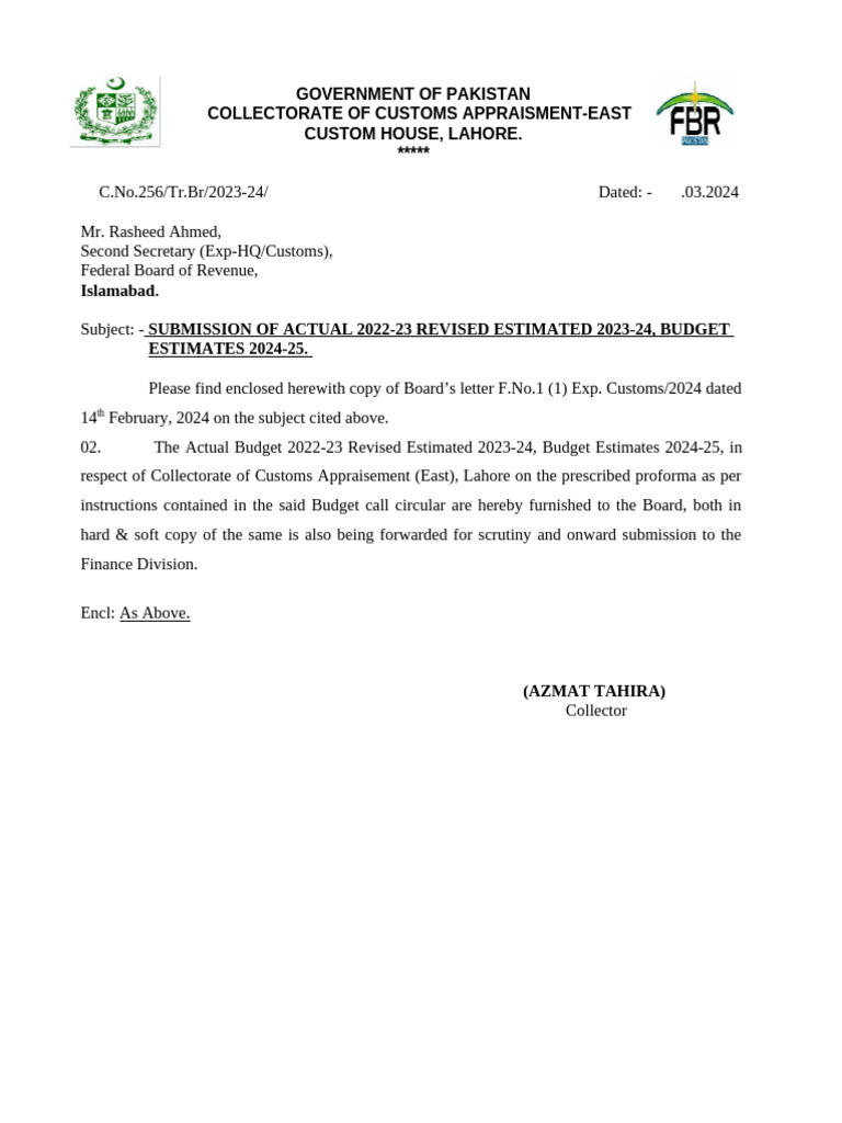 covering letter (1) | PDF | Government Of Pakistan