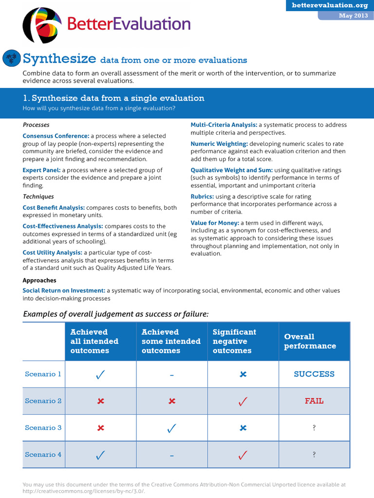 Synthesis Methods for Evaluation Data | PDF | Systematic Review ...