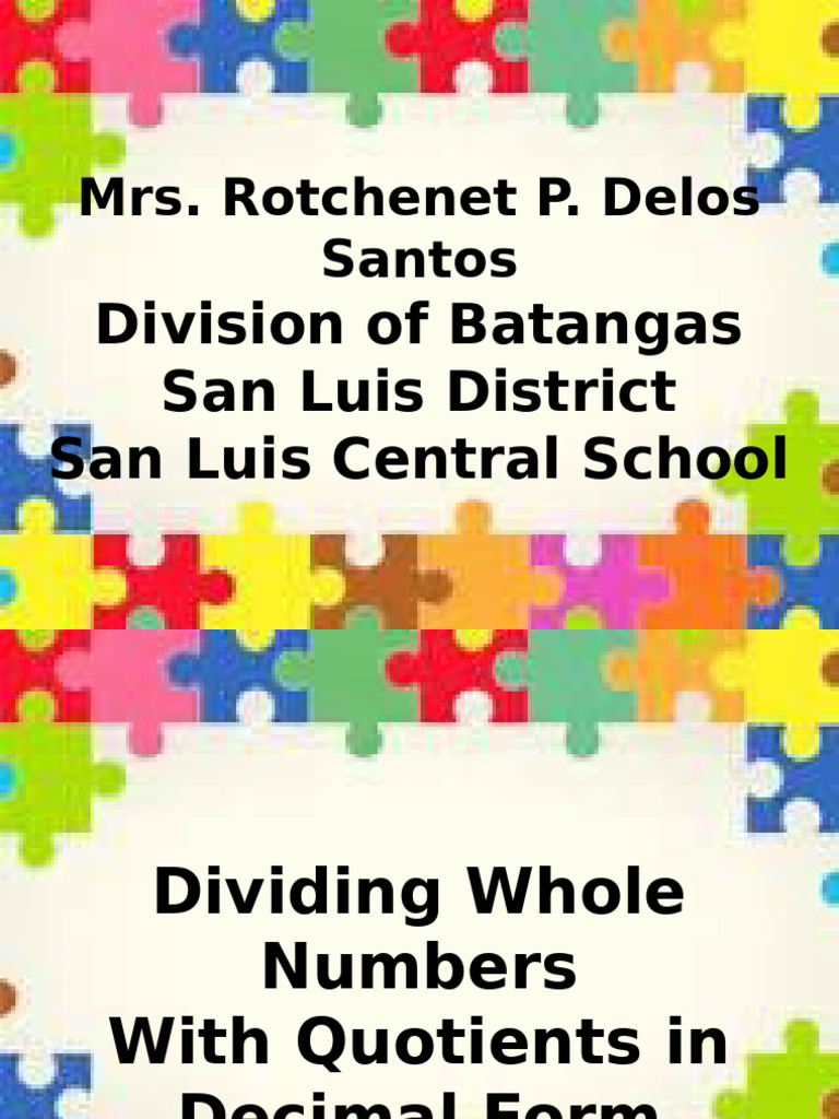 Dividing Whole Numbers with Decimals | PDF
