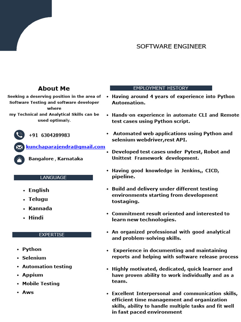 Rajendra Resume | PDF | Selenium (Software) | Software Bug