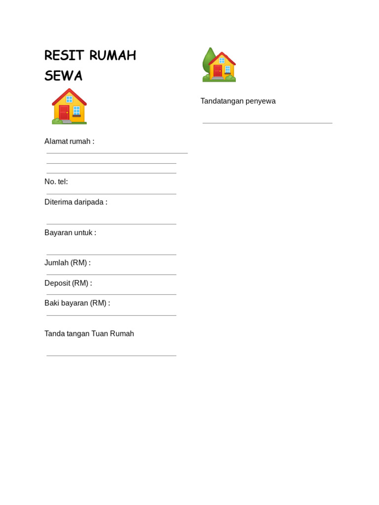 Resit Rumah Sewa | PDF