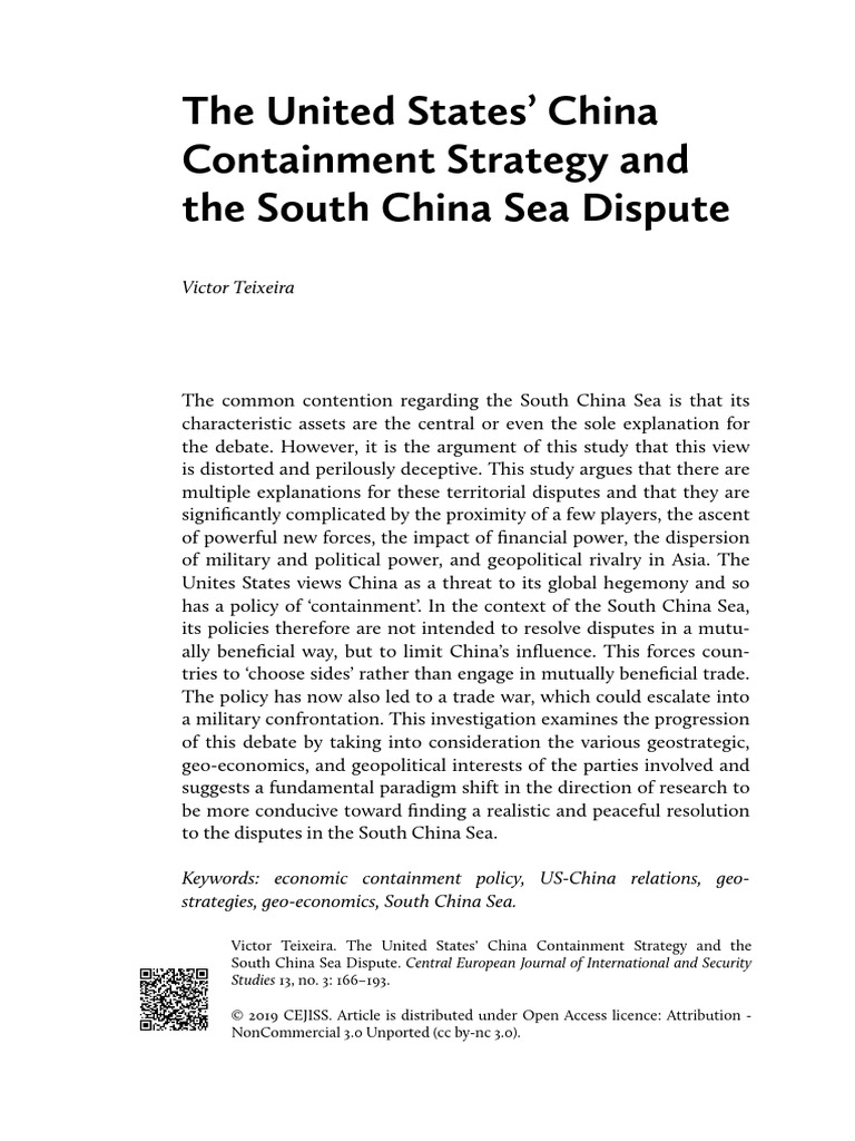 The United States China Containment Strategy and | PDF | Trans Pacific ...