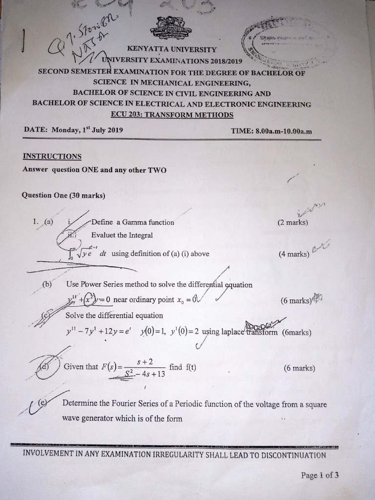 ECU 203 - Transforms Methods | PDF