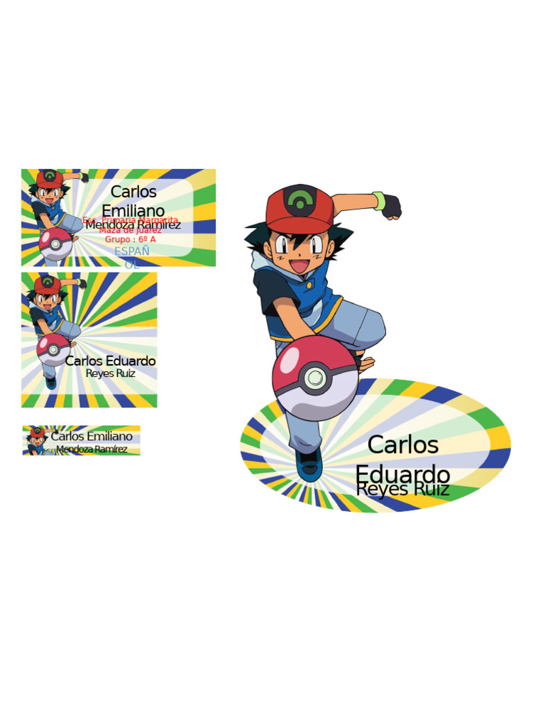 Etiquetas Escolar Pokemon | PDF