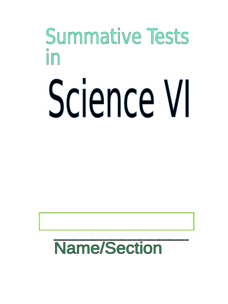 Summative Test in Science 6 New | PDF | Mixture | Physical Sciences