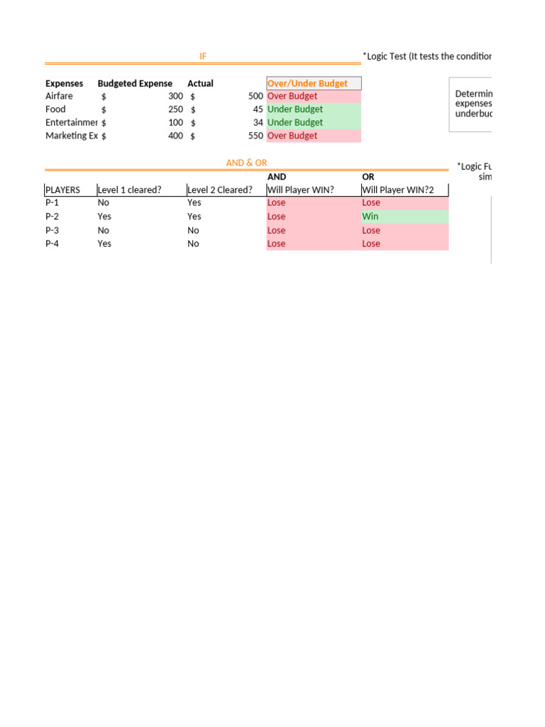 Week10 Logical Functions | PDF