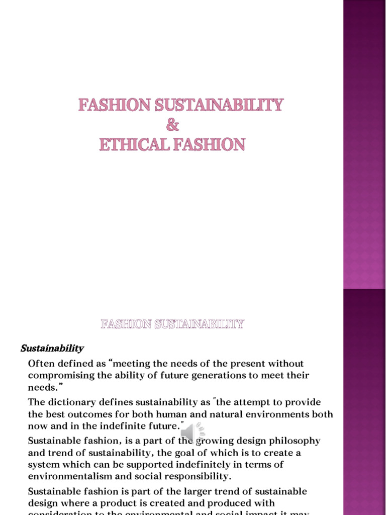 Topic 6-Fashion Sustainability & Ethical Fashion | PDF | Fashion ...
