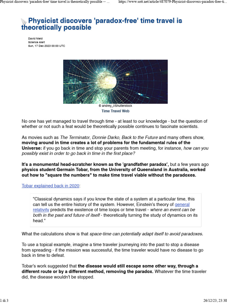 Time Travel Is Theoretically Possible | PDF | Time Travel | Spacetime