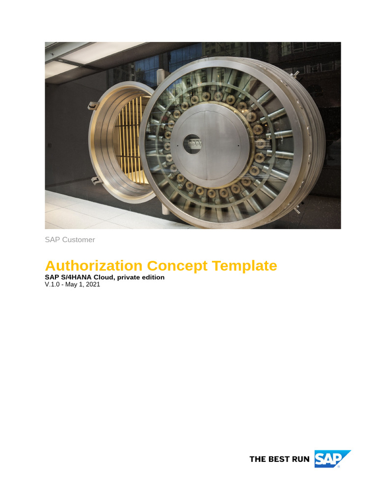 S4H - 876 Authorization Concept Template - SAP S4HANA Cloud, Private Edition | PDF | Password ...
