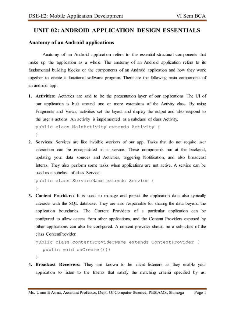 UNIT 02 - Android Application Design Essentials | PDF