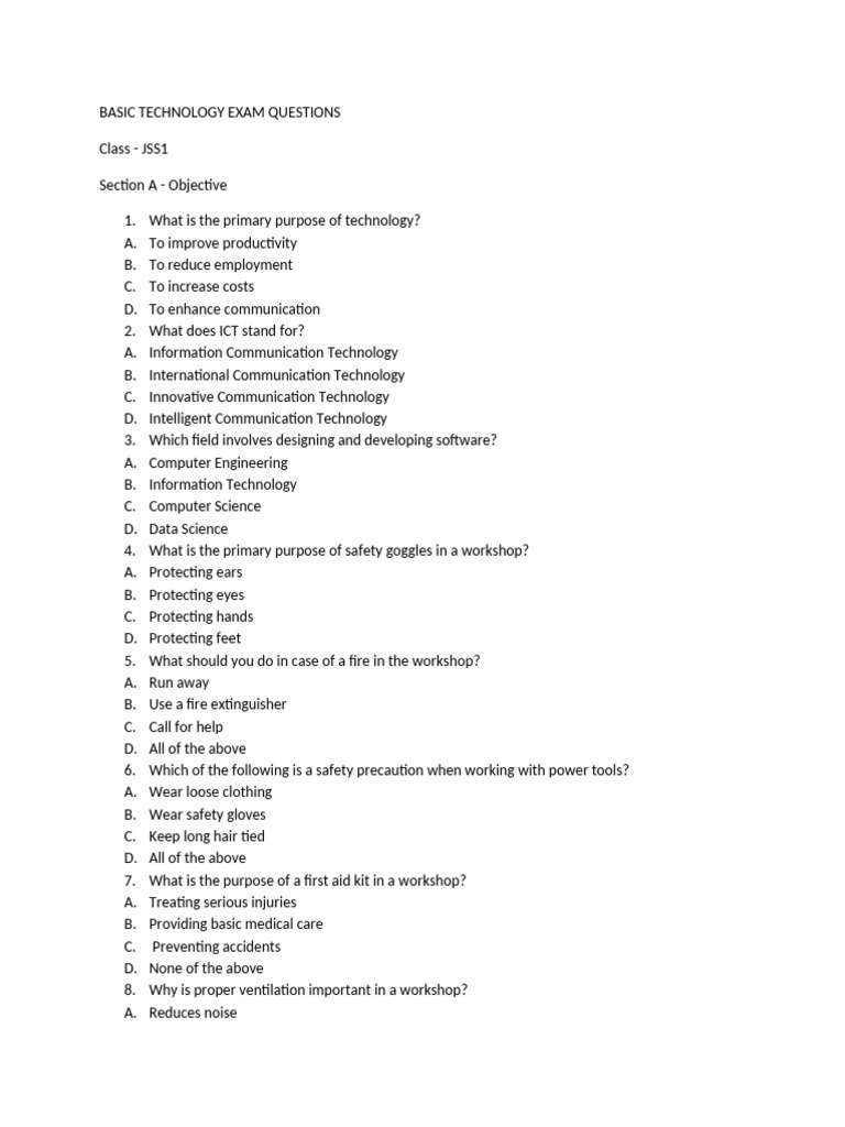 Basic Technology Jss1 Edit | PDF | Metals | Wood