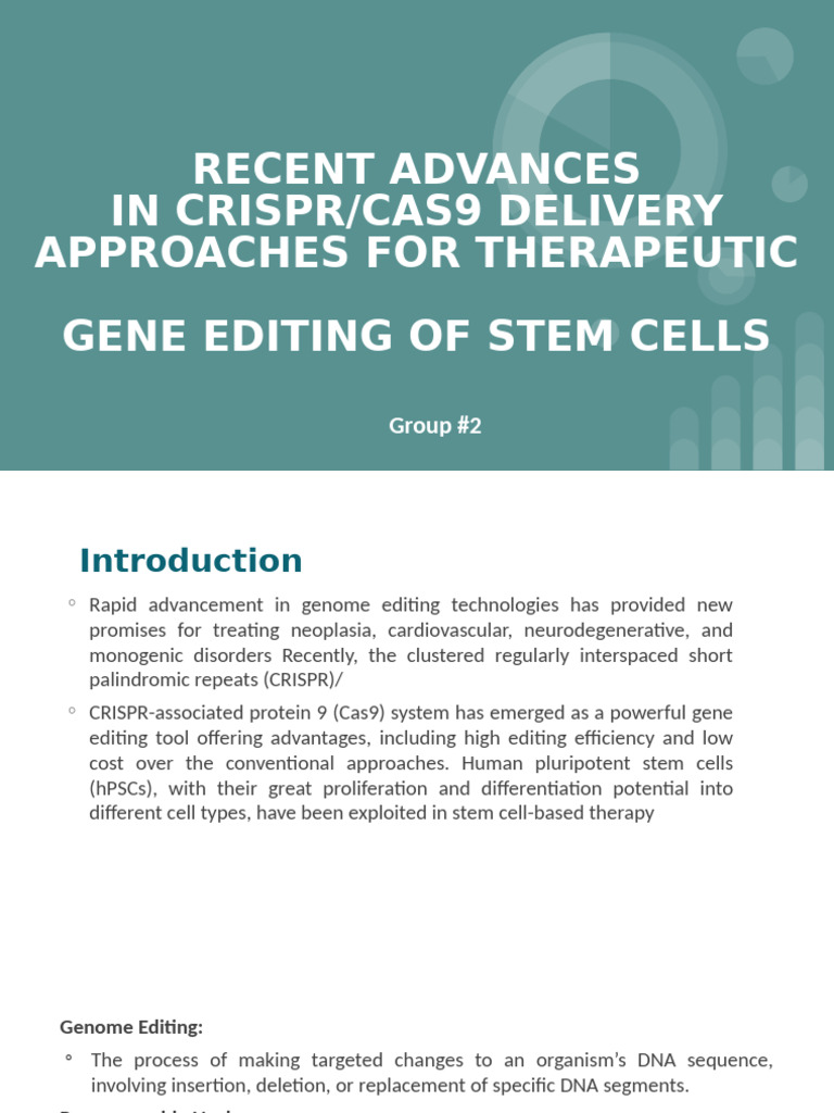 Advances in CRISPR/Cas9 Delivery Approaches in Stem Cells Therapies | PDF | Crispr | Dna Repair