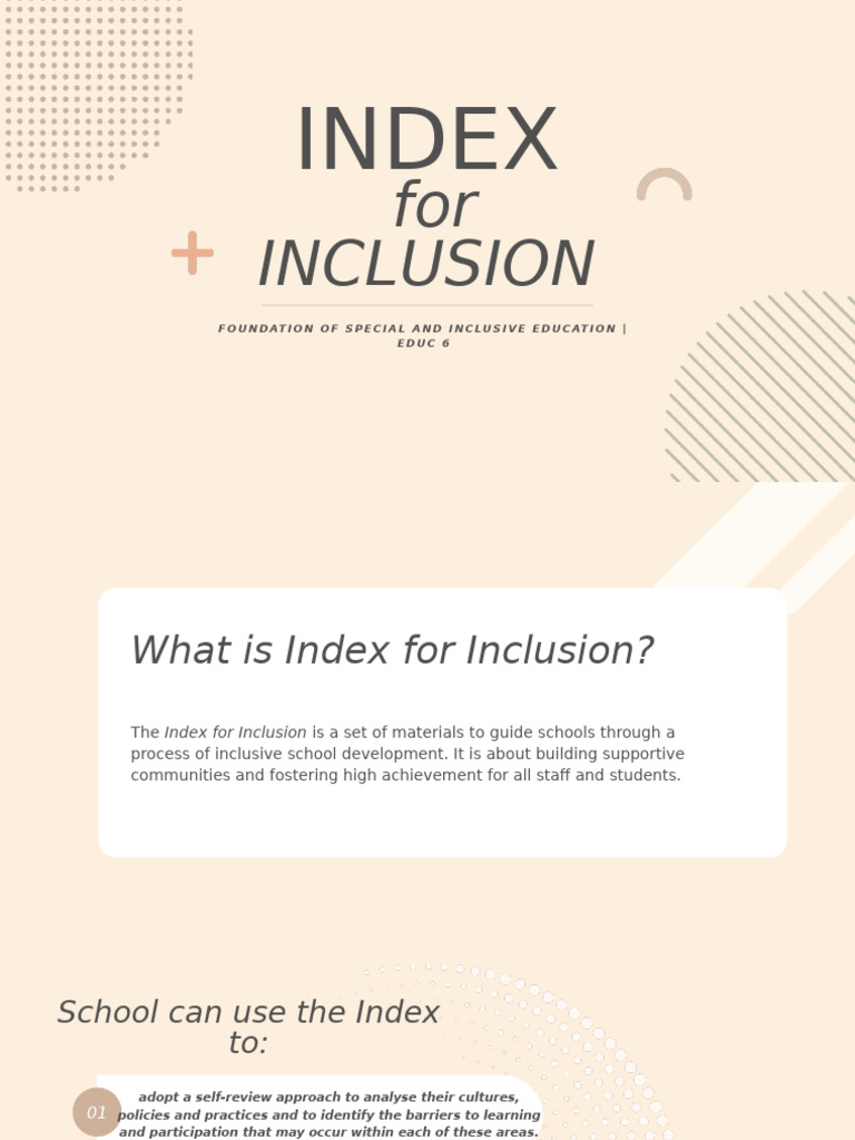 Index for Inclusion Overview | PDF | Pedagogy | Inclusion (Education)