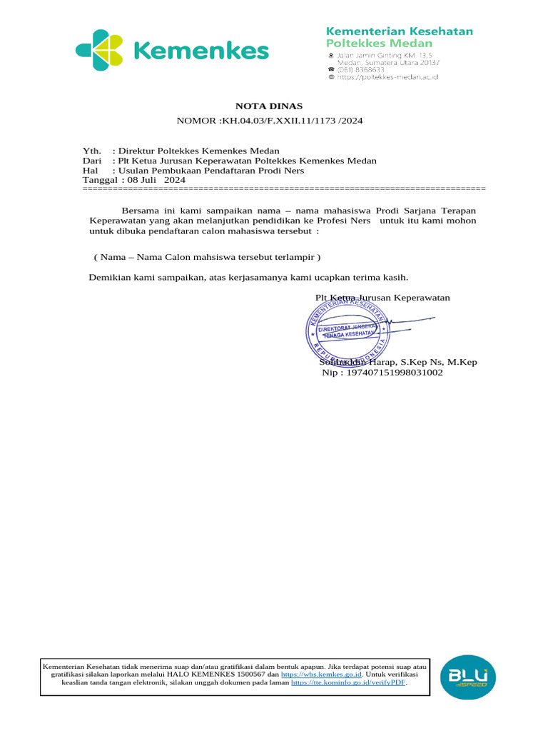 Prodi Ners Juli 2024 | PDF