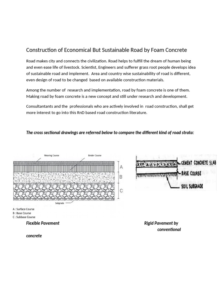 Construction of Economical But Sustainable Road by Foam Concrete | PDF ...