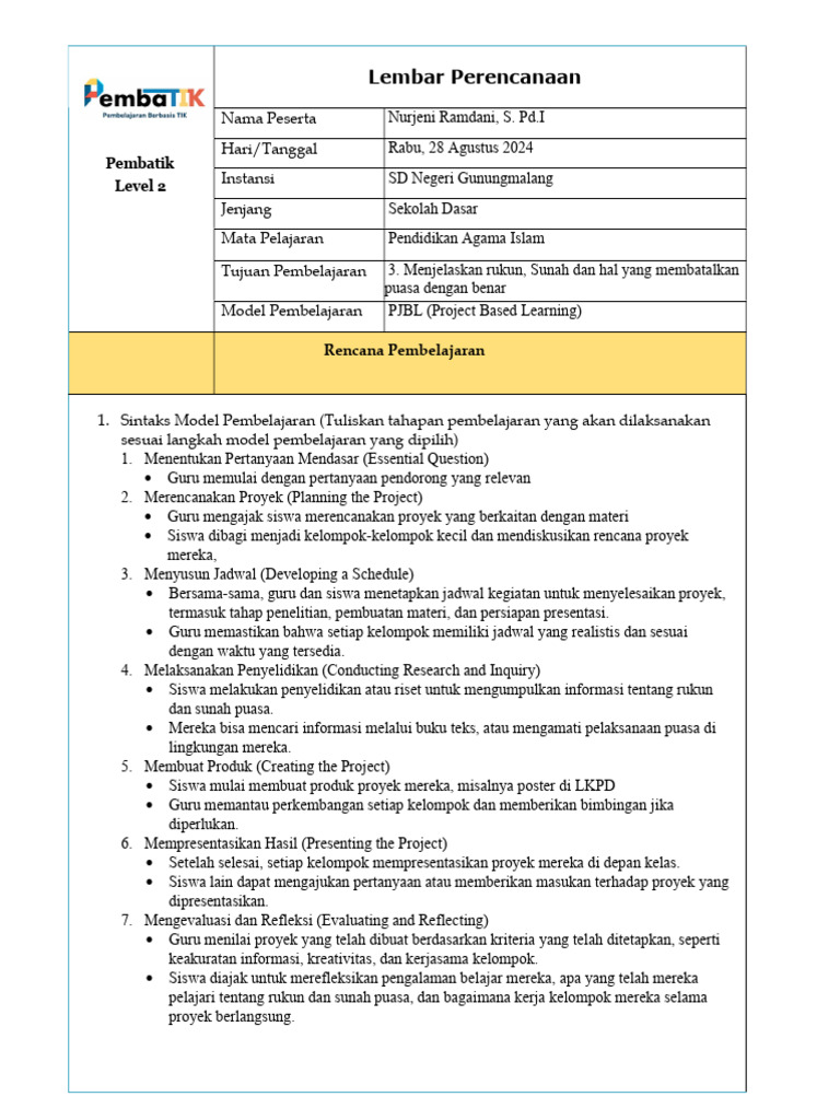 Lembar Perencanaan Pembatik Dan Modul Ajar | PDF | Karier & Perkembangan | Seni