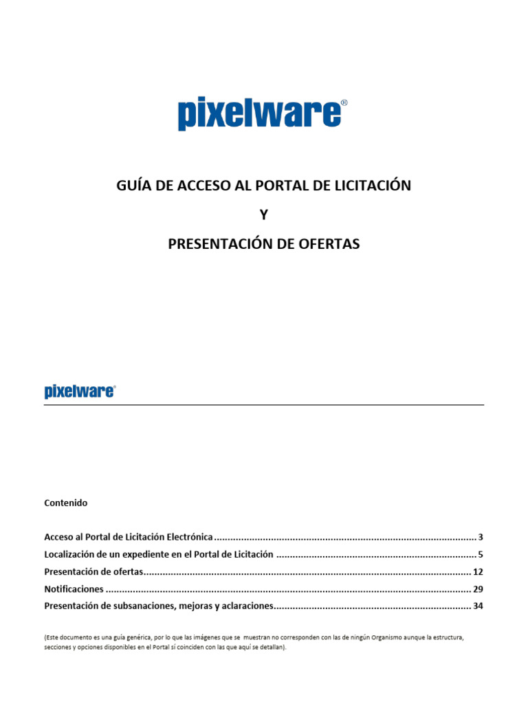 PIXELWARE Guía Rápida Licitadores V1901 | PDF | Contraseña | Ventana ...