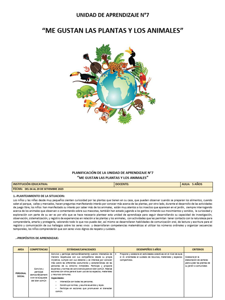 Aprendizaje sobre Plantas y Animales | PDF | Aprendizaje | Información