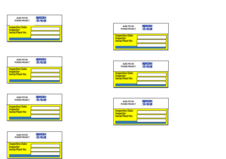 INSPECTION Sticker - Yellow | PDF
