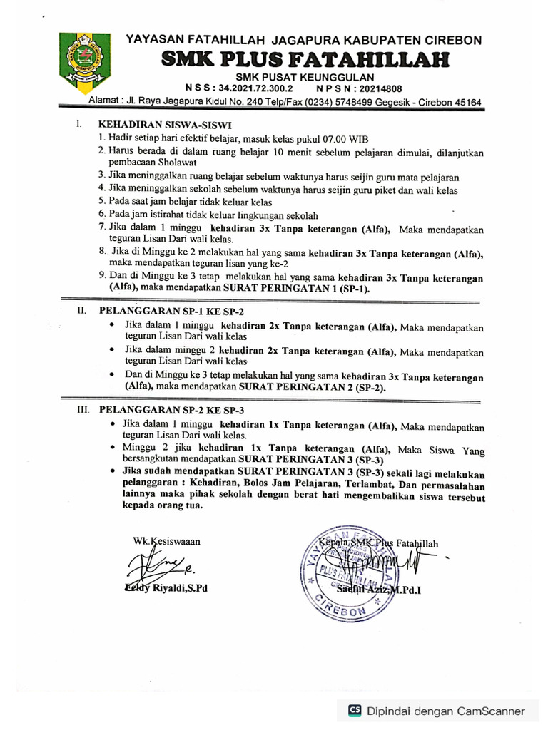 Tartib Kehadiran | PDF