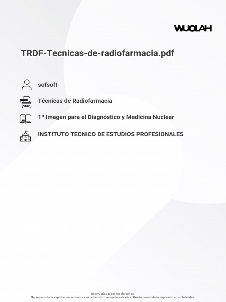 Wuolah Free TRDF Tecnicas de Radiofarmacia | PDF | Fisión nuclear | Neutrón