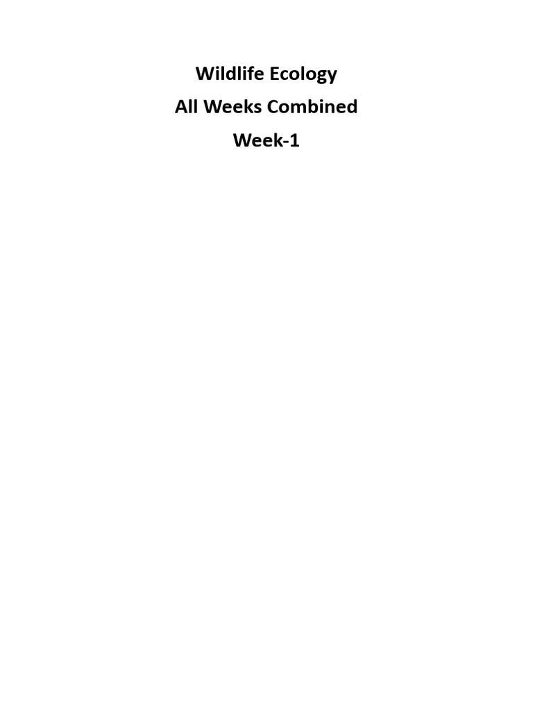 Wildlife Ecology All Weeks Combined | PDF | Cooking, Food & Wine ...